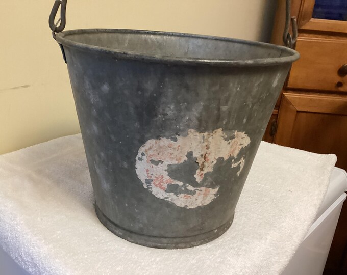 Vintage Large Heavy Duty Galvanized Metal Farm Bucket - Etsy