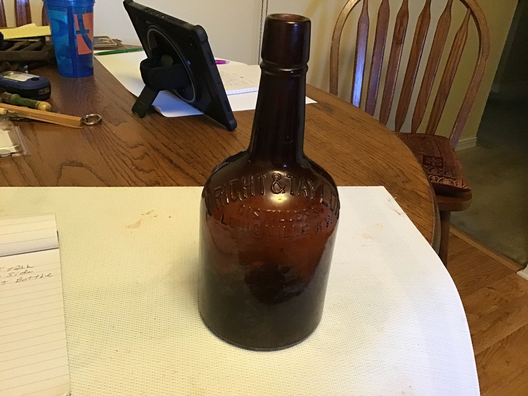 Rare Early 1900s Amber Script Wright & Taylor Distillers Louisville, Ky ...