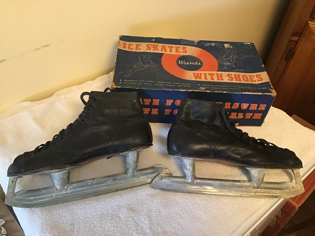 Vintage Set Wards Ice Skates With Shoes in Original Box - Etsy