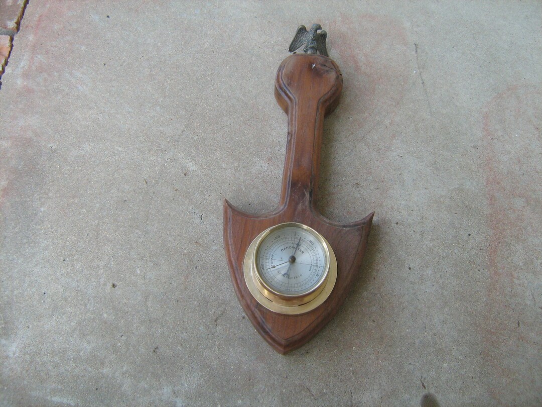 Vintage Springfield Wood Anchor Barometer With Eagle on Top - Etsy
