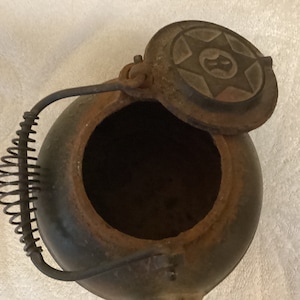 Antique 1800s Small No. 8 Star Cast Iron Kettle Bird Mouth Spout Swivel ...