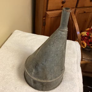Large Vintage Galvanized Farm Funnel Farm Tool Gas, Oil , Water. - Etsy