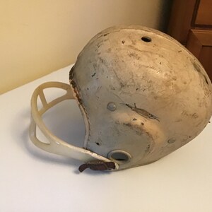 Vintage Early Kids Football Helmet Scuffs Scratches Finish Loss Old and ...