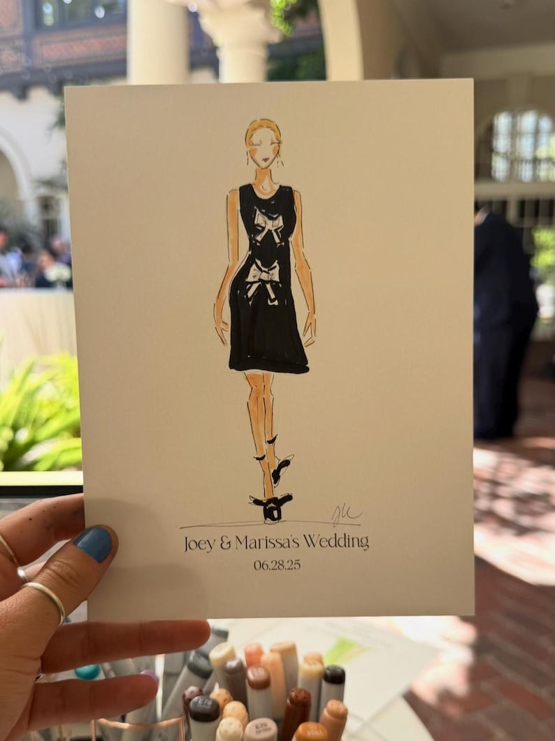 LIVE GUEST PORTRAIT, Wedding Sketching, Live Wedding Artist, Fashion ...