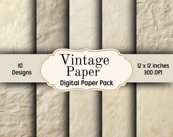 Vintage Backgrounds Digital Paper Bundle, 10 Designs, Vintage Textures ...