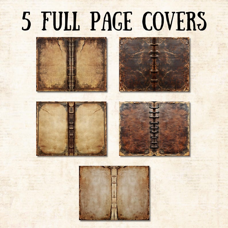 Vintage Junk Journal Covers, Printable Book Covers, 10 Digital Papers ...