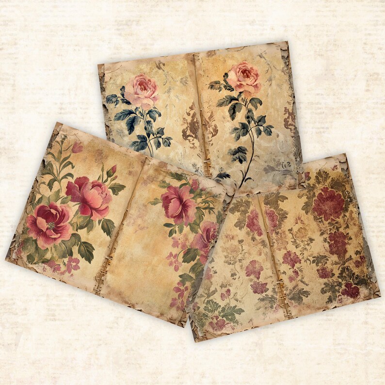 Vintage Victorian Junk Journal Printable Pages, Floral Junk Journal ...