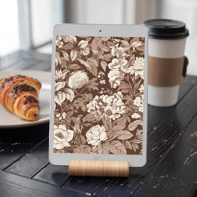Brown Toile Floral Digital Paper Pack, Toile De Jouy, 10 Seamless ...