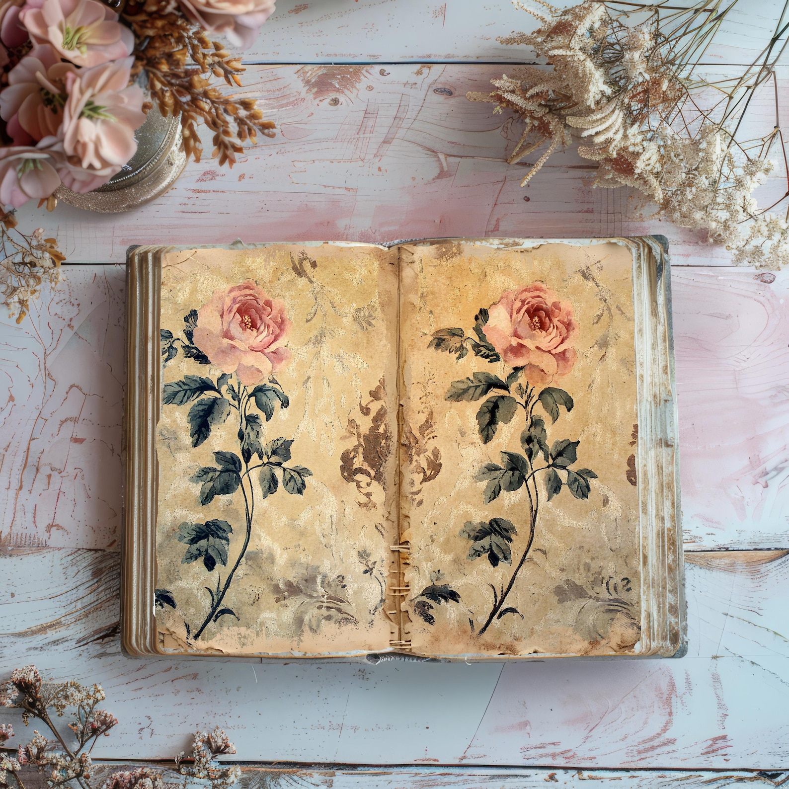 Vintage Victorian Junk Journal Printable Pages, Floral Junk Journal ...