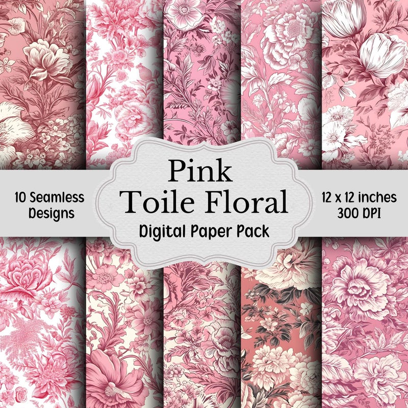 Pink Toile - Etsy