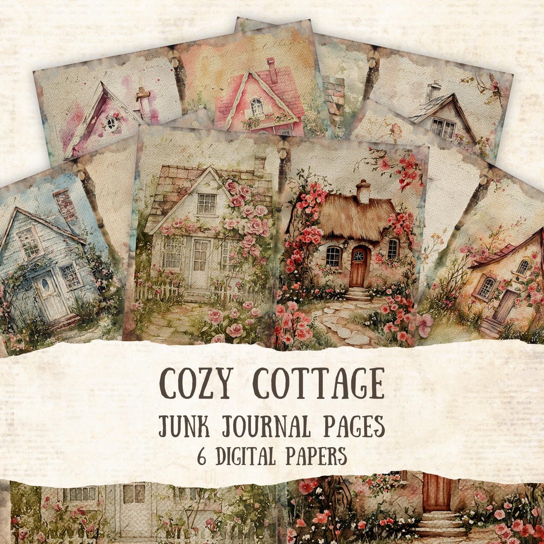 Cozy Cottage Junk Journal Printable Pages, Shabby Chic Junk Journal ...