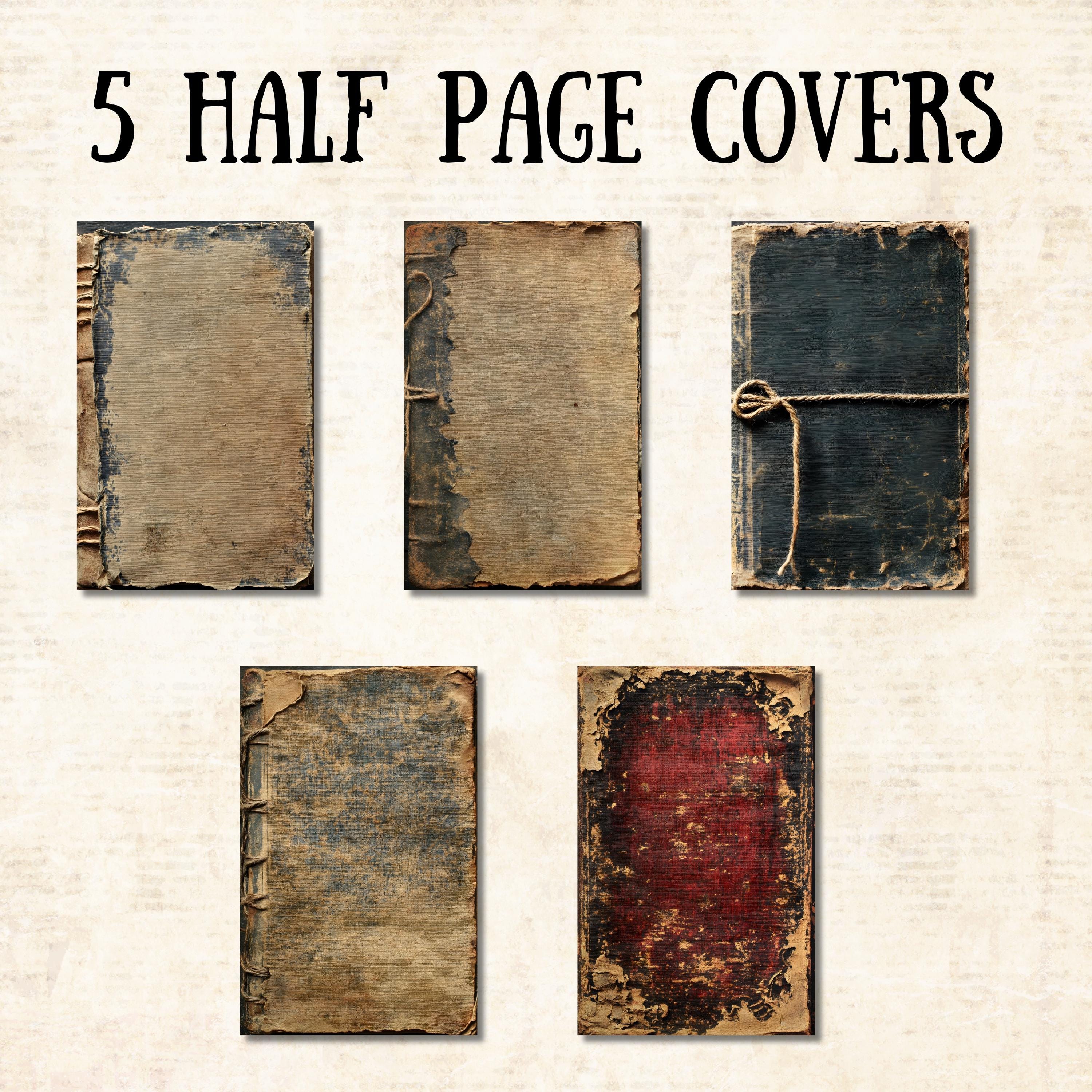 Vintage Junk Journal Covers, Printable Book Covers, 10 Digital Papers ...