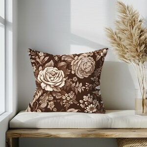 Brown Toile Floral Digital Paper Pack, Toile De Jouy, 10 Seamless ...