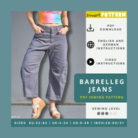 Wide Leg Denim Trouser Sewing Pattern: Multi-length (PDF) - Etsy