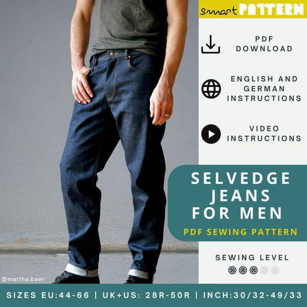 Mens Jeans Pattern - Etsy