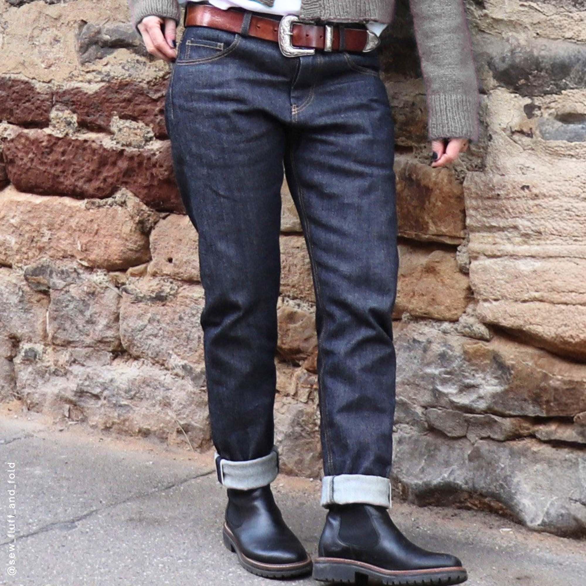 Selvedge Jeans Sewing Pattern for Women, Us-size 0-22, Tapered Fit - Etsy