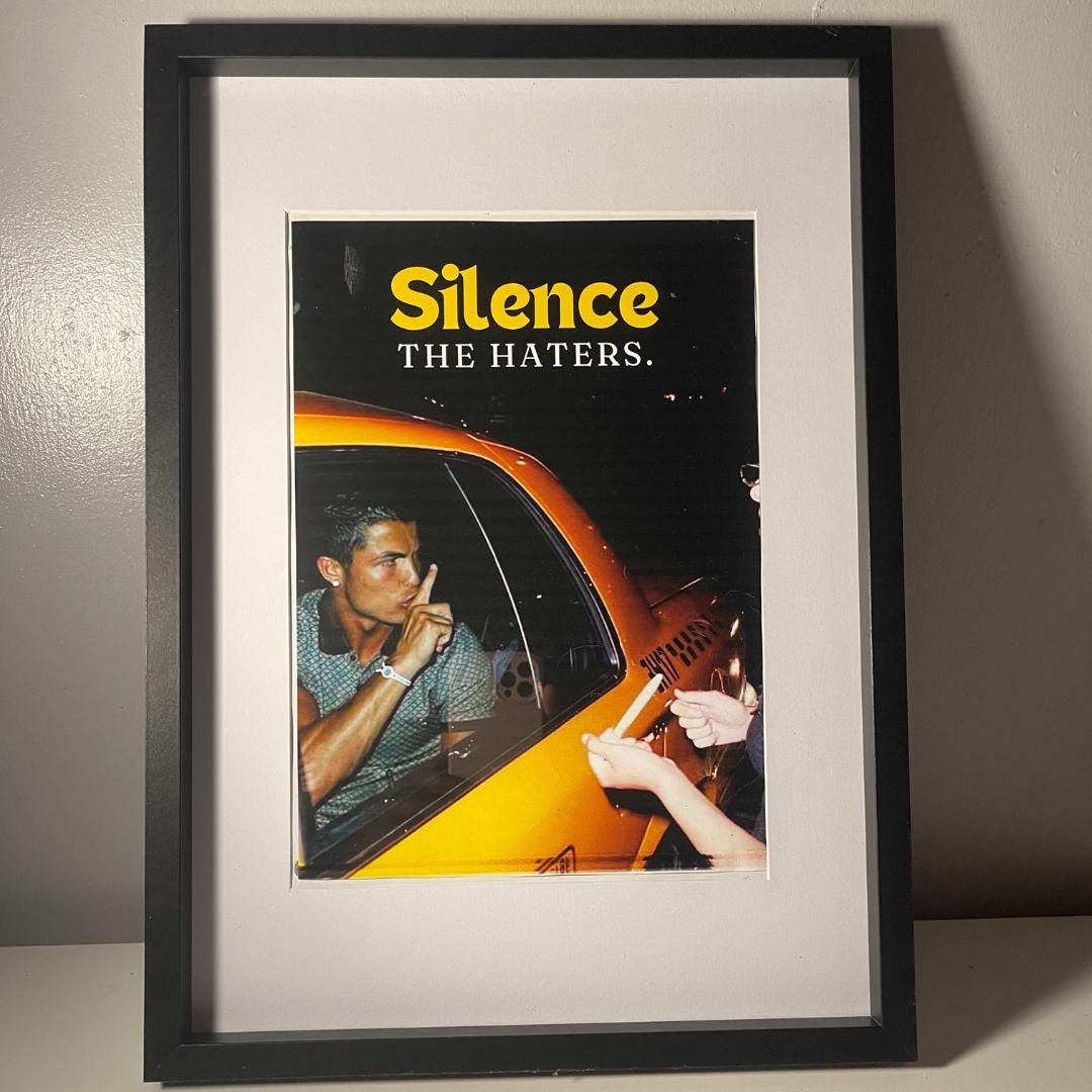 Cristiano Ronaldo Poster - 'silence the Haters' | Iconic Football Art ...