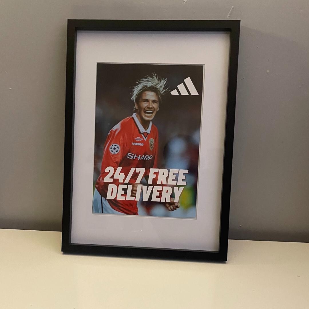 David Beckham Poster - '24/7 Free Delivery' | Iconic Man United Art ...