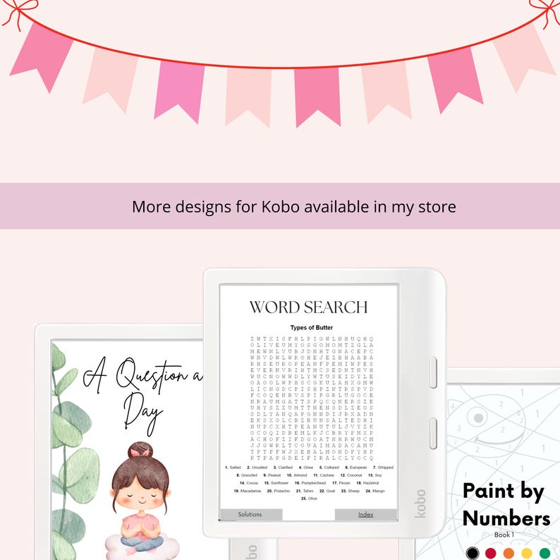 Kobo Libra Colour Wallpapers: 30 Girly Pink Screensavers (digital ...