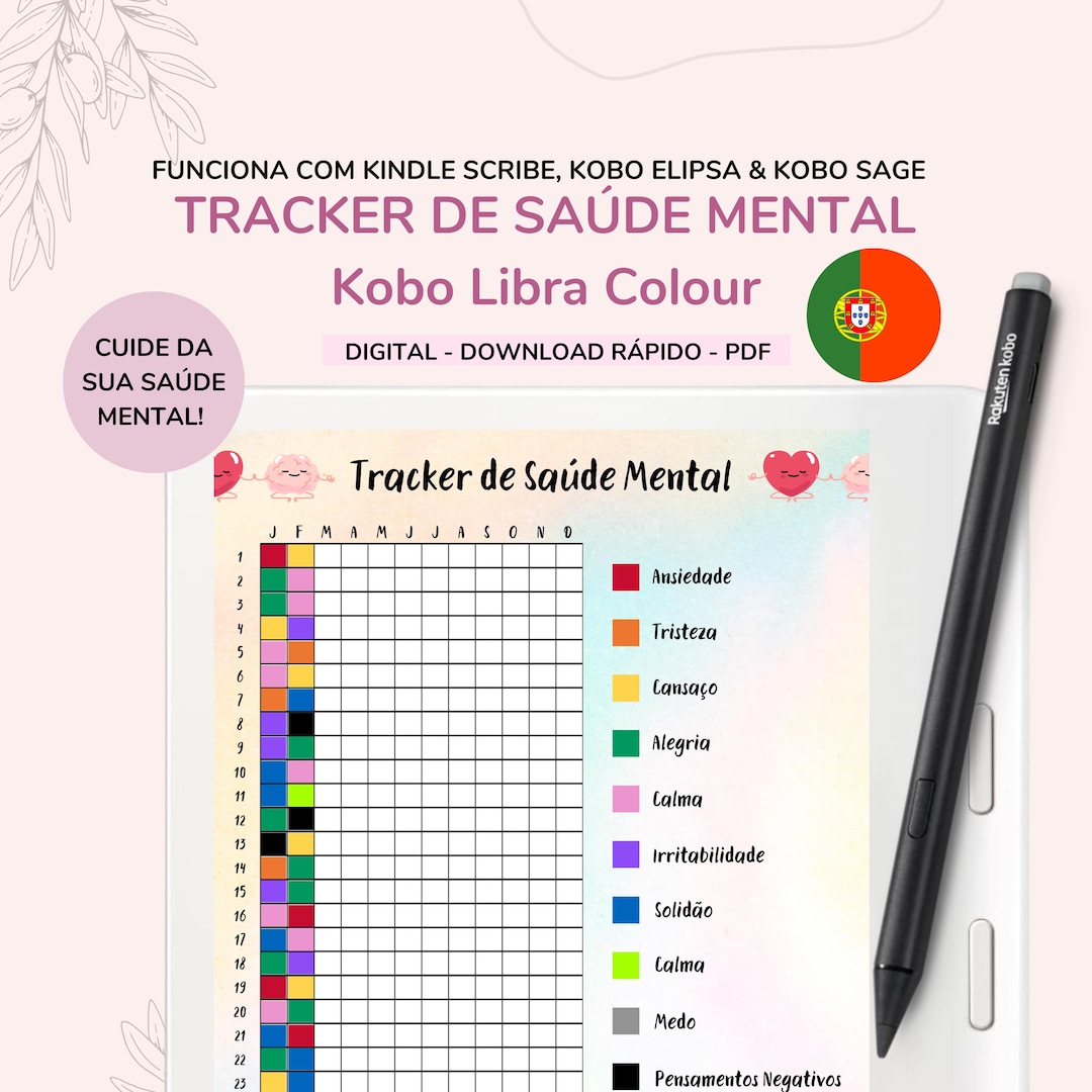 Kobo Libra Colour Mental Health Tracker in Portuguese (digital Download ...