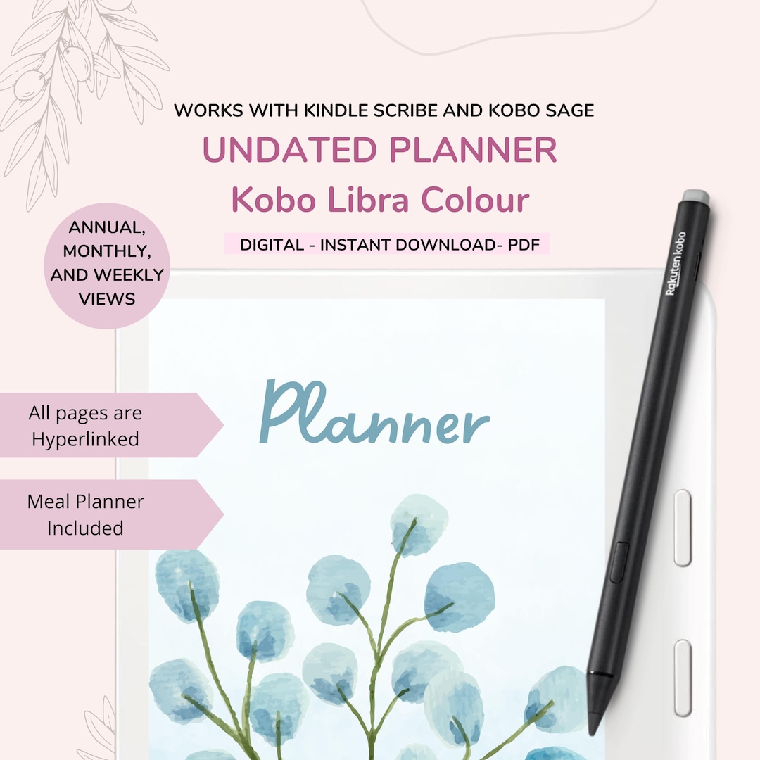 Kobo Libra Colour Planner: Undated Digital PDF (instant Download) - Etsy