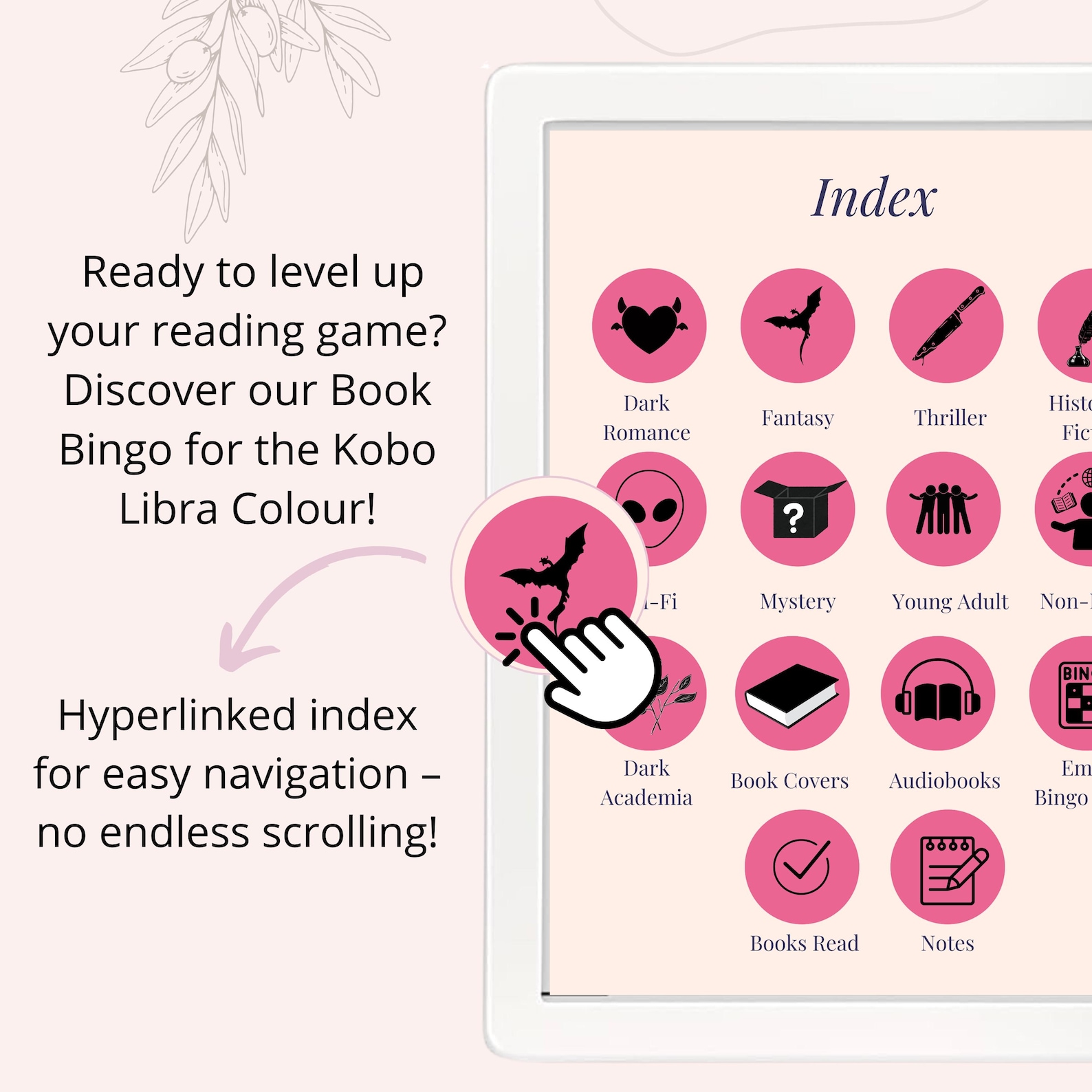 Kobo Libra Colour Book Bingo: Reading Challenge TBR Books Bookshelves ...