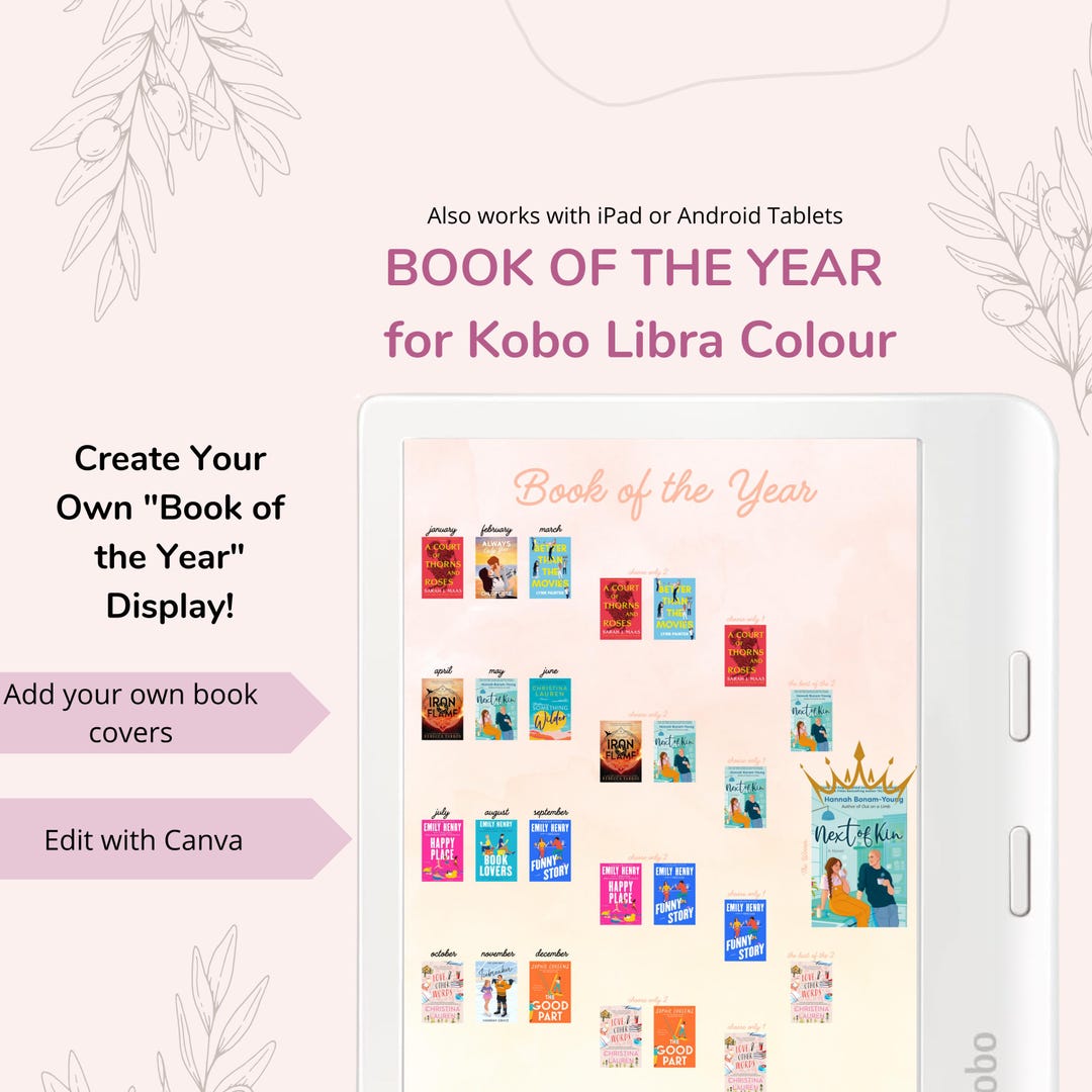 Kobo Book of the Year Canva Template: Editable Reading Journal (digital ...