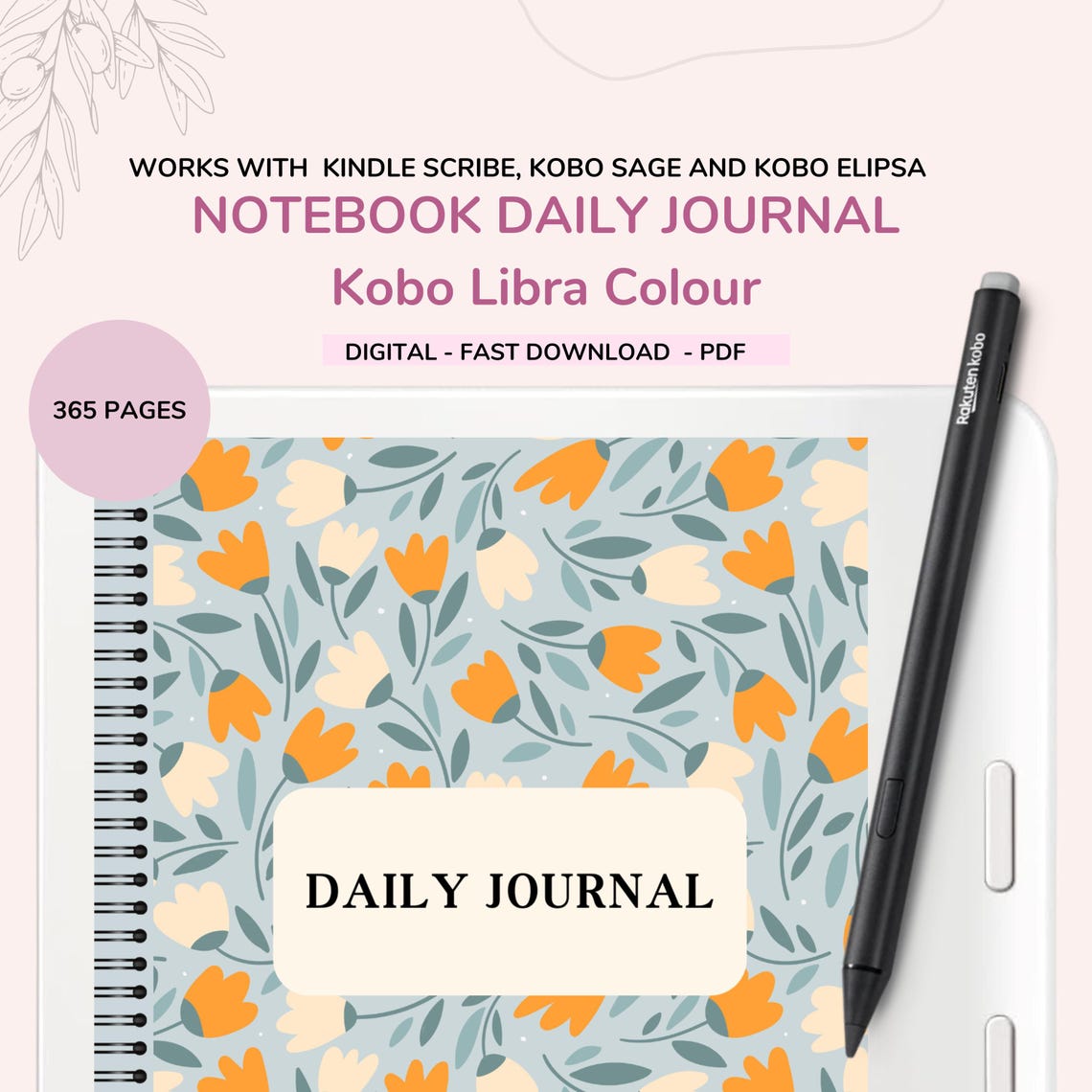 Kobo Libra Colour Daily Journal: Minimalist Planner (digital Download ...