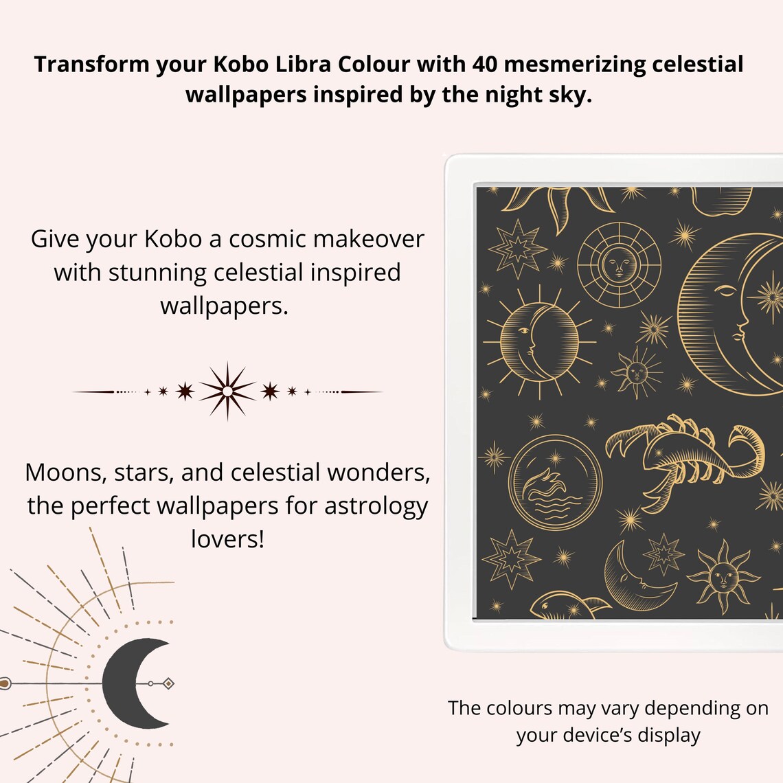 Kobo Libra Colour Wallpapers: 40 Celestial Astrology Designs (digital ...