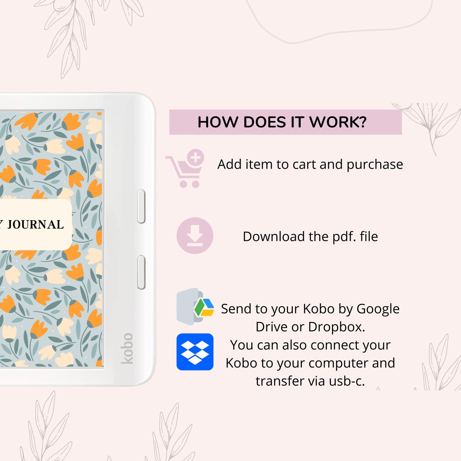 Kobo Libra Colour Daily Journal: Minimalist Planner (digital Download ...