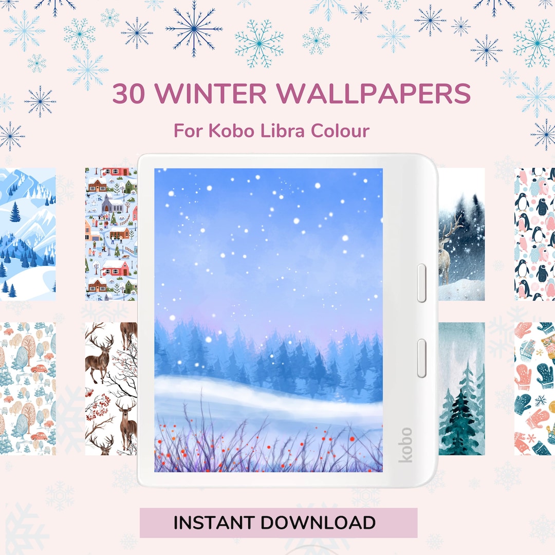 Winter Wallpapers for Kobo Libra Colour: 30 Festive Designs (digital ...
