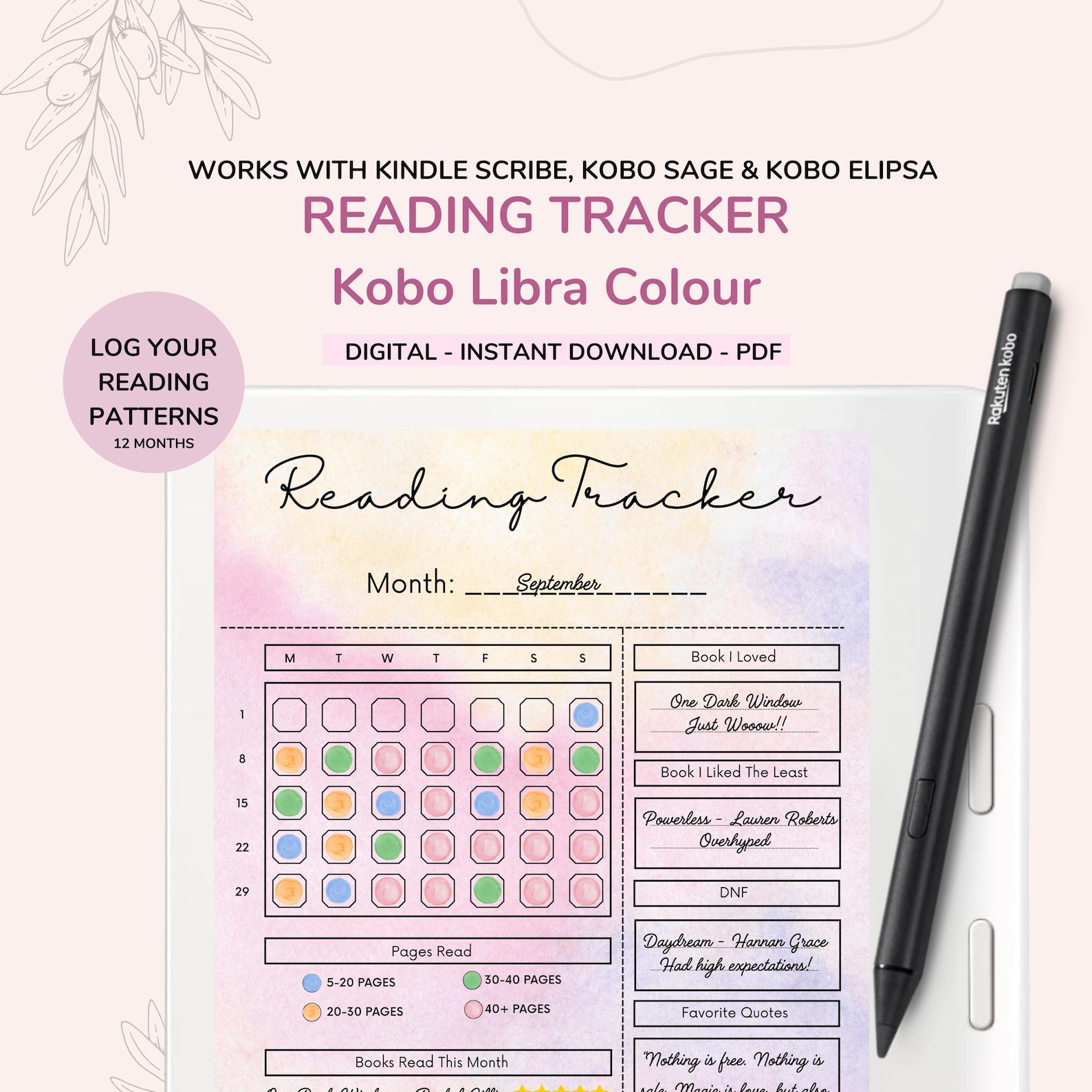 Kobo Reading Tracker for Kobo Libra Colour | Kobo Book Tracker | Kobo ...