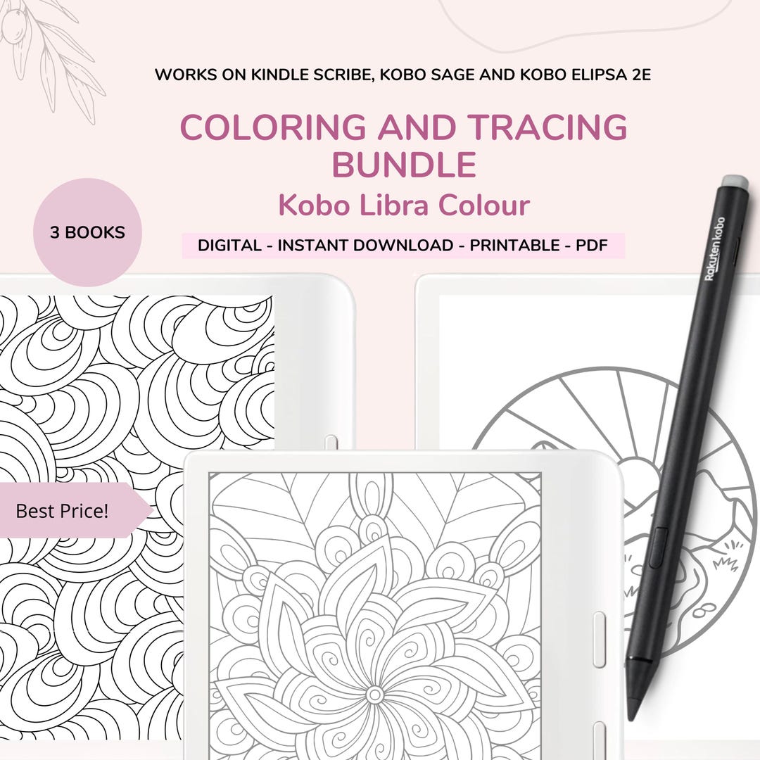 Kobo Libra Colour Coloring & Tracing Bundle (digital Download) - Etsy