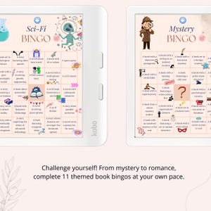 Kobo Libra Colour Book Bingo: Reading Challenge TBR Books Bookshelves ...