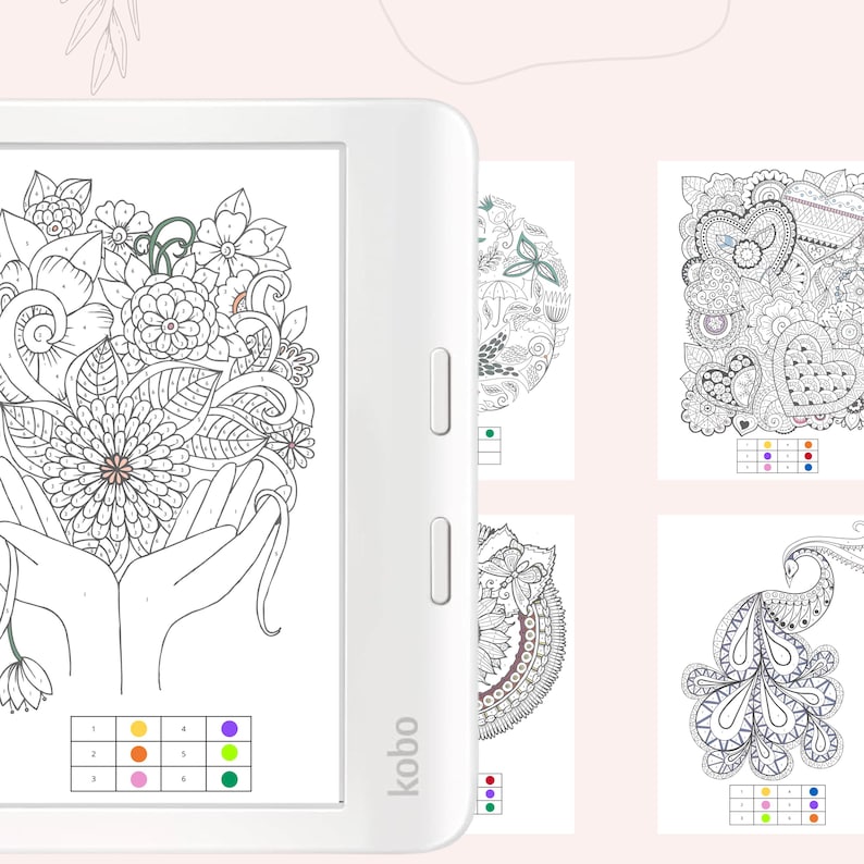 Kobo Color by Numbers Paint for Kobo Libra Colour Games Relax Tracing ...