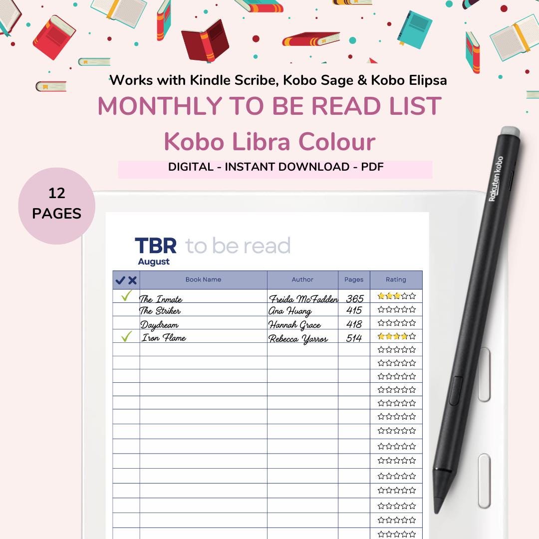 Kobo to Be Read List Monthly TBR for the Kobo Libra Colour | Kobo ...