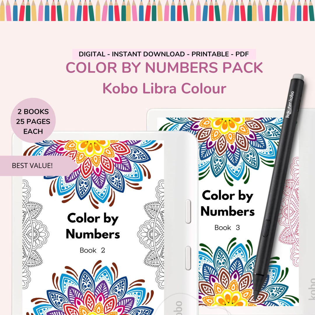 Kobo Paint by Numbers Color Colour by Numbers Stylus for Kobo Libra ...