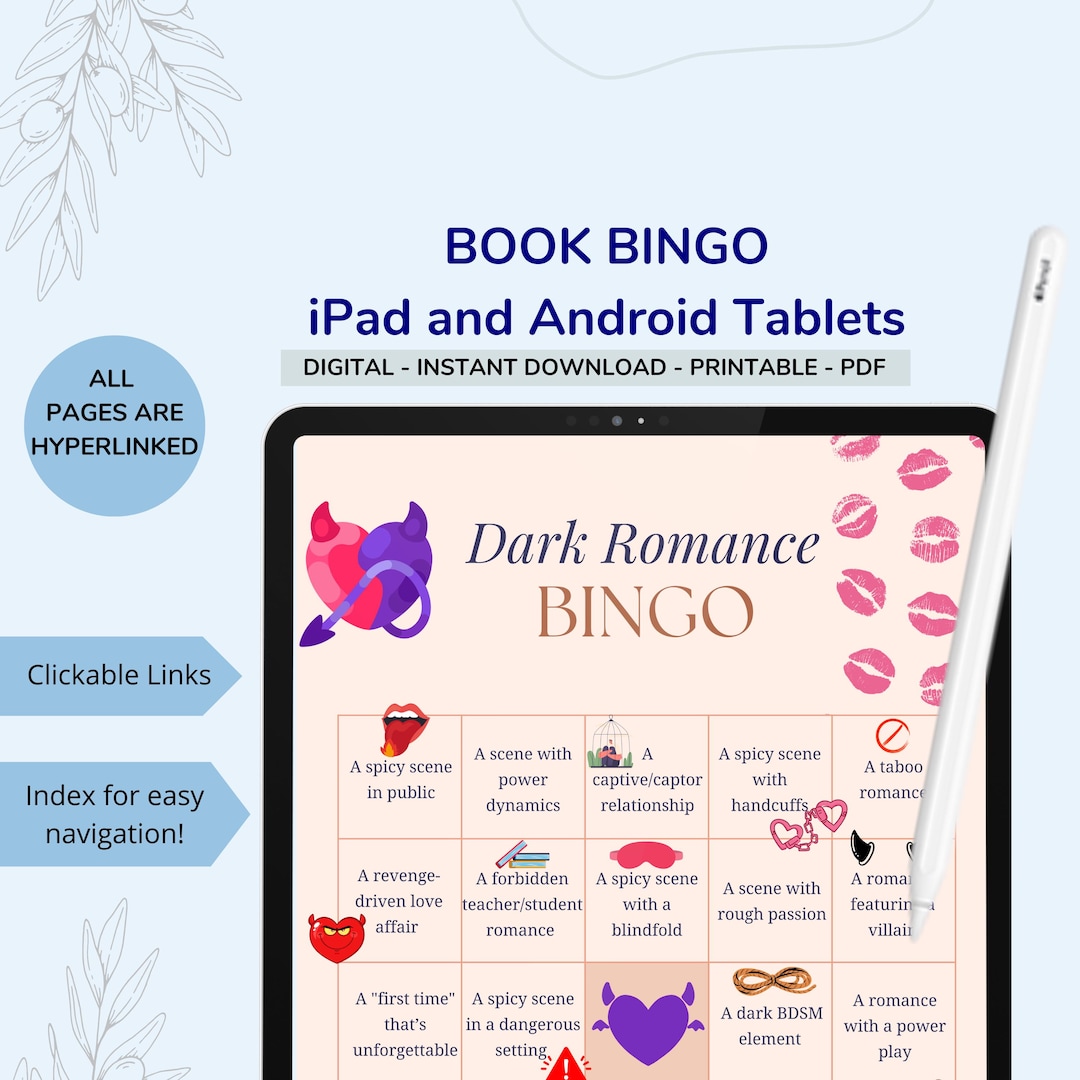 IPad Book Bingo para Tablet Android Apple Pencil Stylus Dark Romance ...
