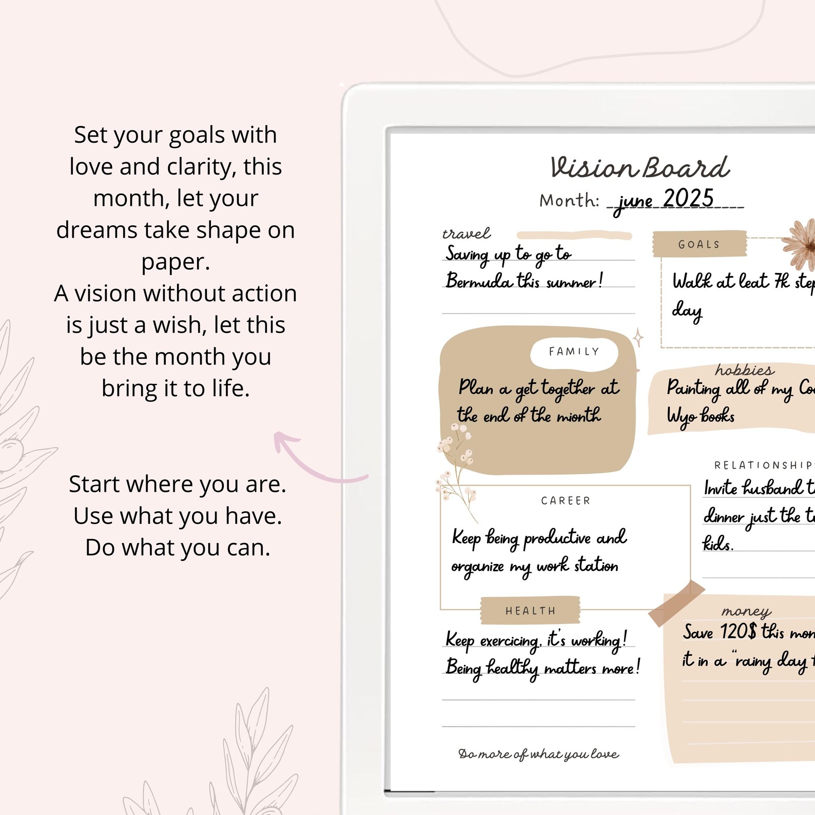 Kobo Libra Colour Vision Board: Monthly Digital Planner (PDF Download ...