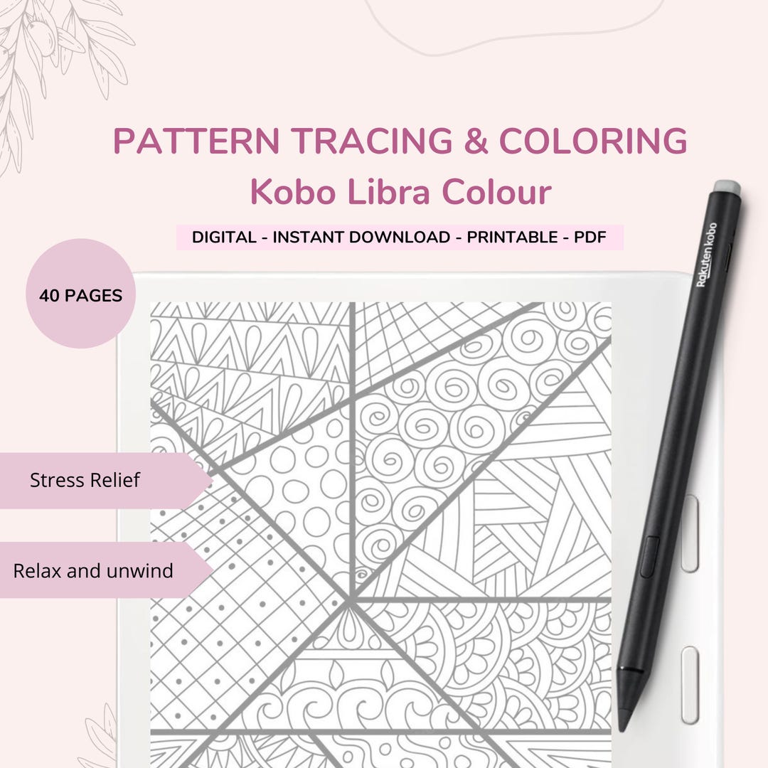 Kobo Libra Colour Pattern Coloring Book: 40-page Mosaic Designs (PDF ...