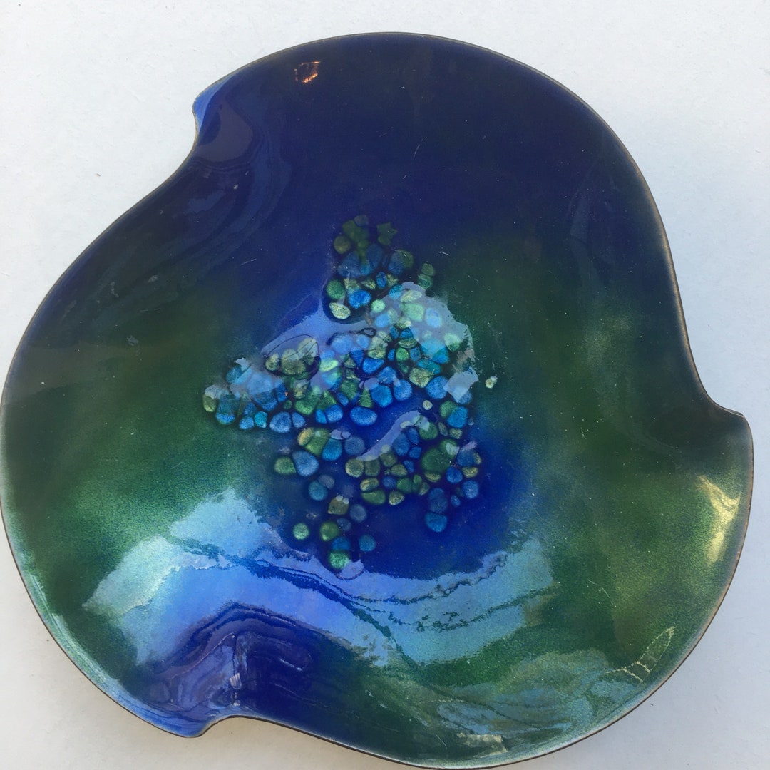 Bovano Enamel Bowl Blue Green Mid Century Modern Dish Hand Crafted ...