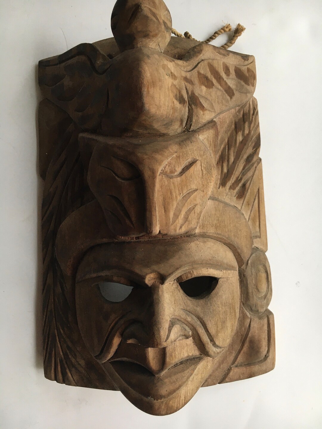 Hand-carved Vintage Wooden Mask FACE FOX BIRD Unique Must See Rustic - Etsy