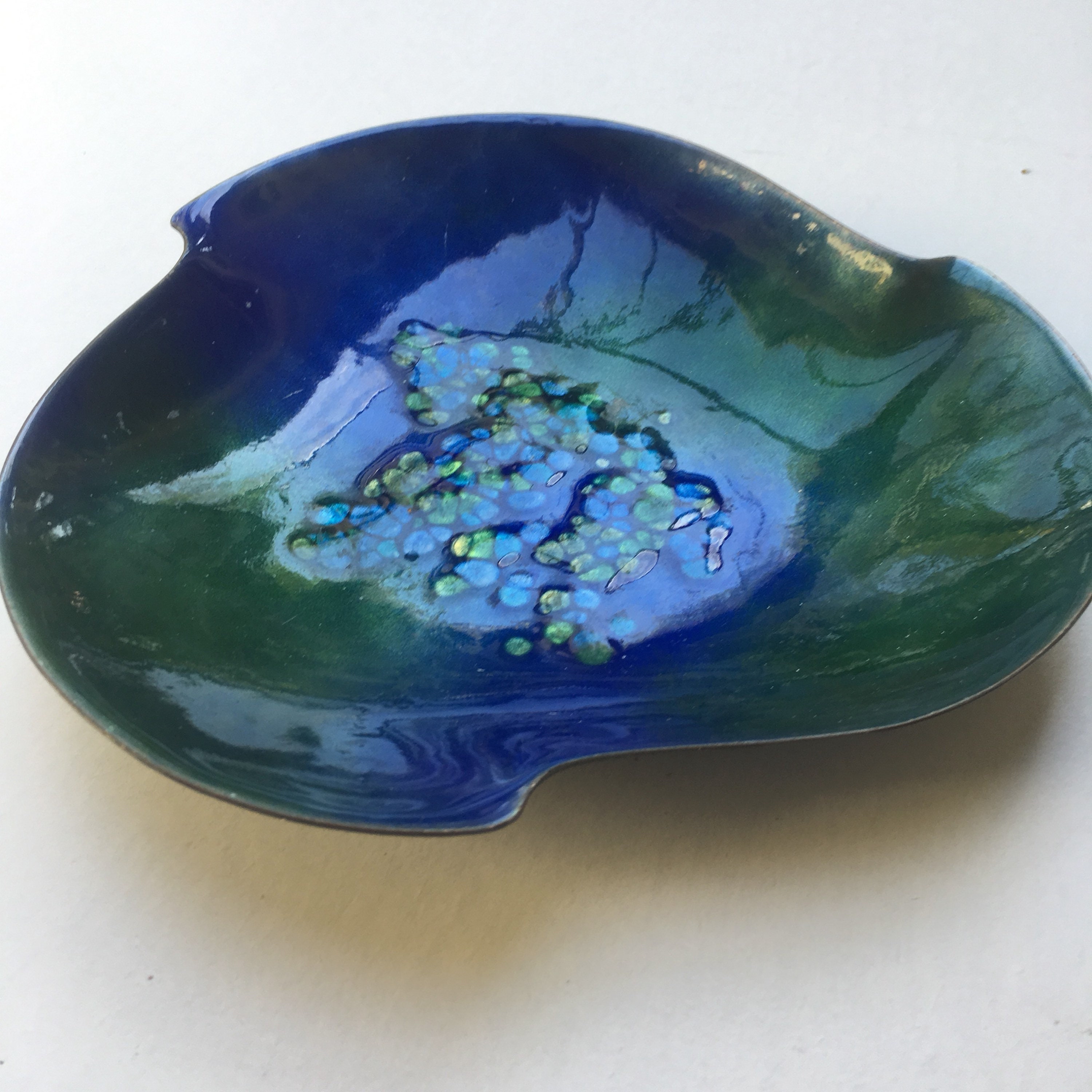 Bovano Enamel Bowl Blue Green Mid Century Modern Dish Hand - Etsy