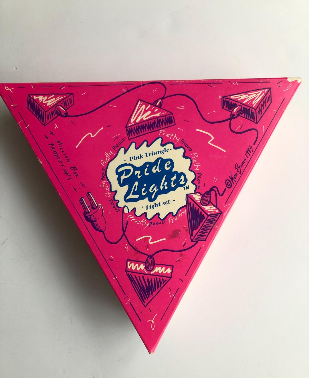 RARE Vintage Pink Triangle PRIDE String Lights 1993 Original Box RETRO ...