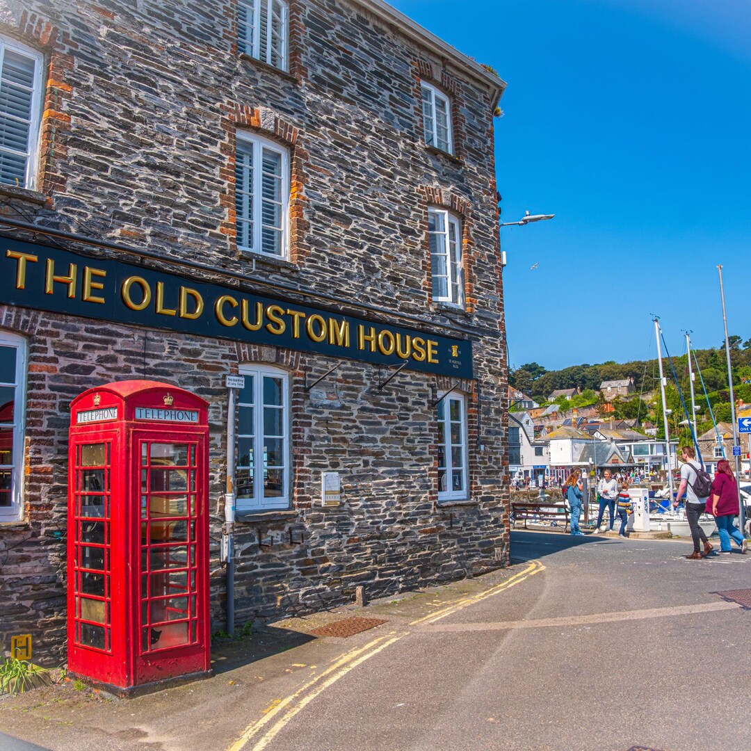 Padstow Harbour Customs House Photo, Phone Box & Yachts, Cornwall ...