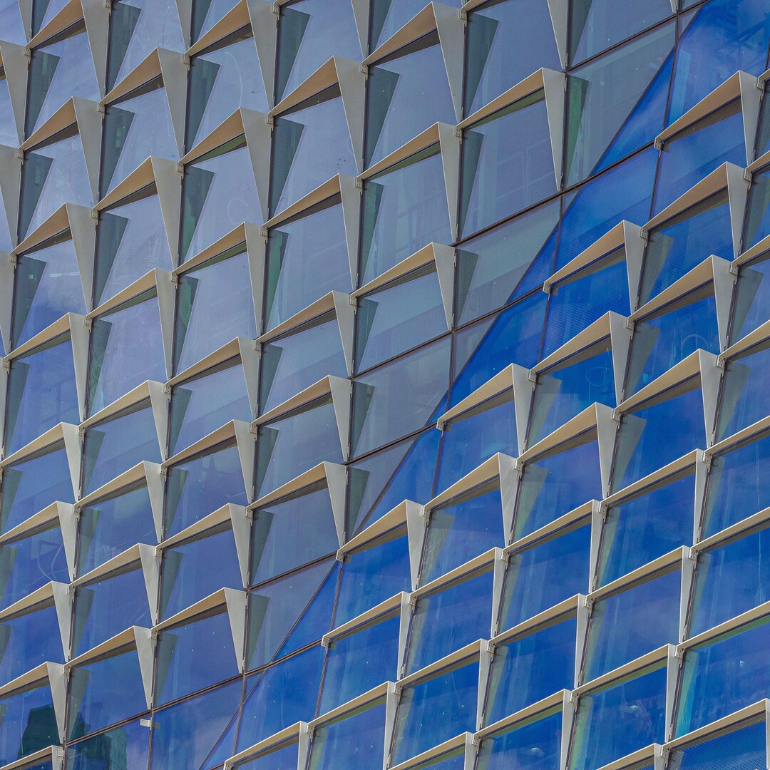 Sydney Architecture Photo: Abstract Blue Window Pattern (digital ...