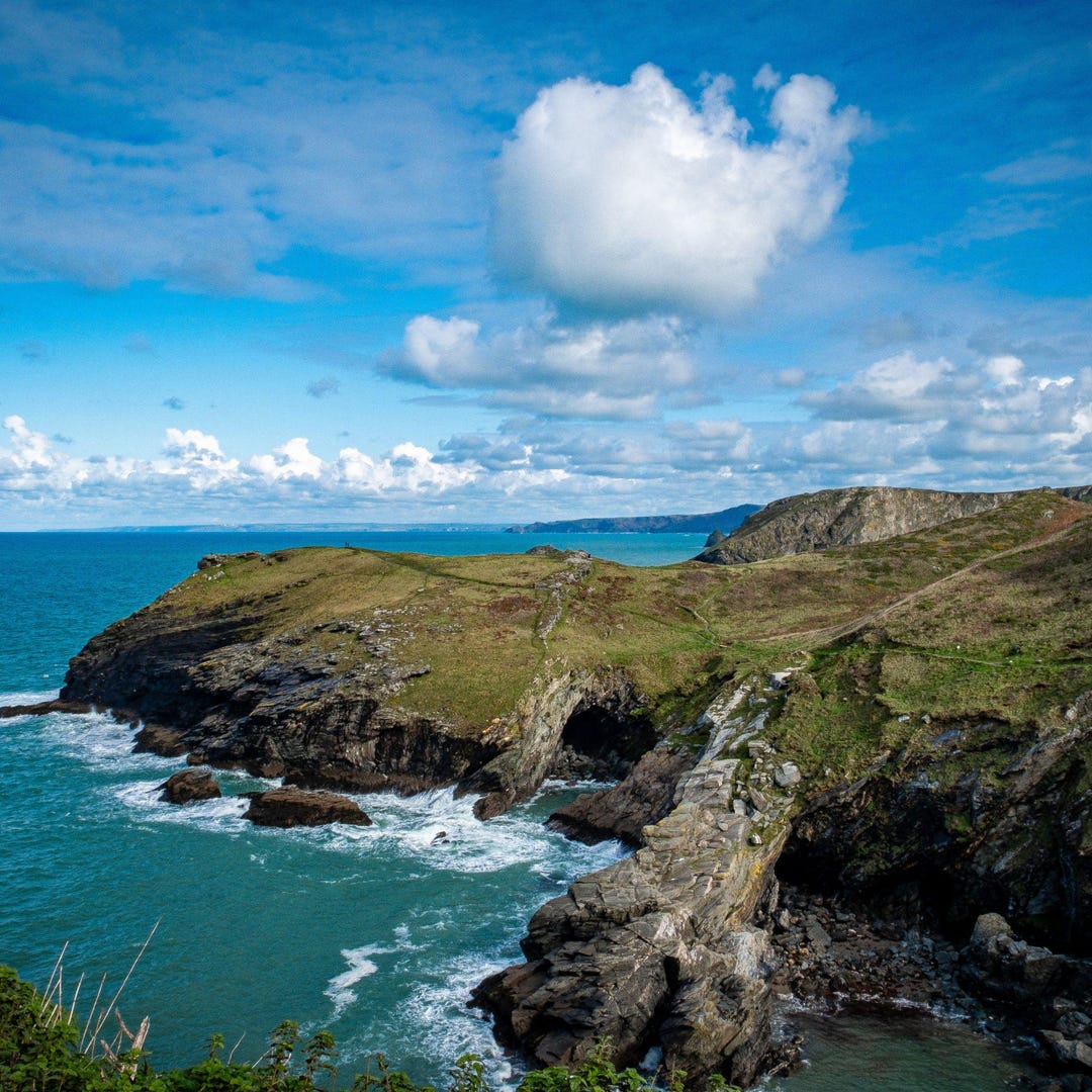 Tintagel Cornwall Coast Photo: Azure Sea Cliffs Wall Art (digital ...