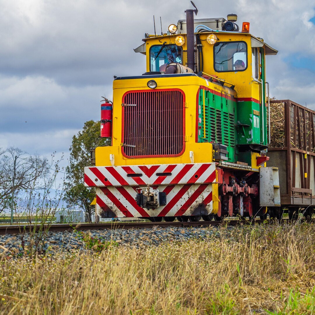 Queensland Sugar Train Photo: Green & Yellow Engine, Australia (digital ...