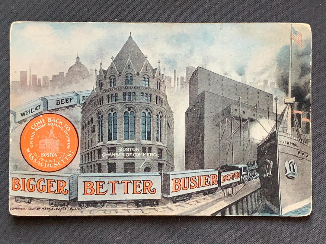 1907 Boston Grand Homecoming Chamber of Commerce Industry Postcard - Etsy
