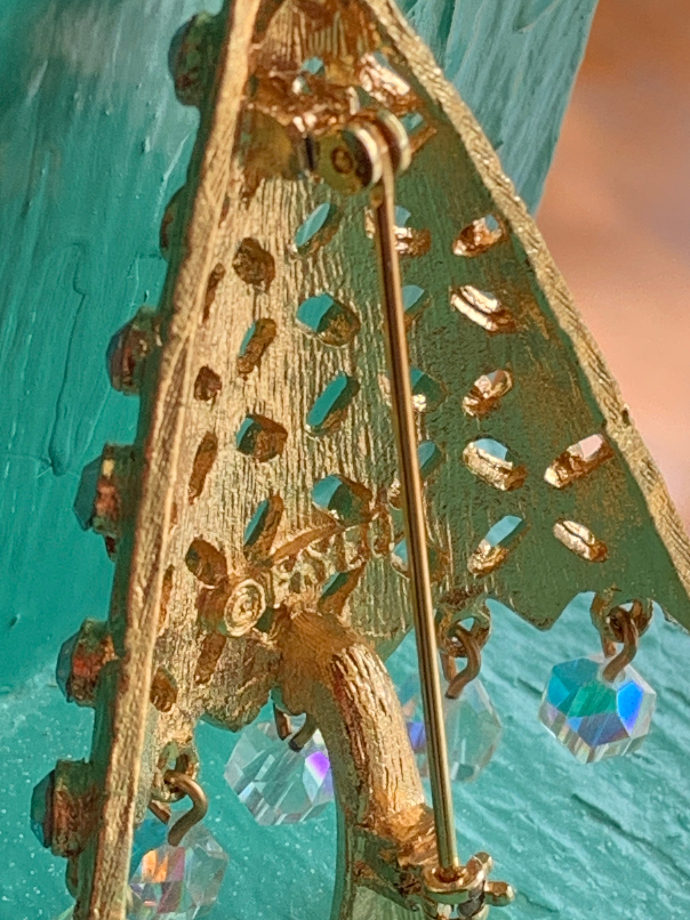 Beautiful Vintage Mylu Modernist Tree Brooch With Aurora Borealis ...